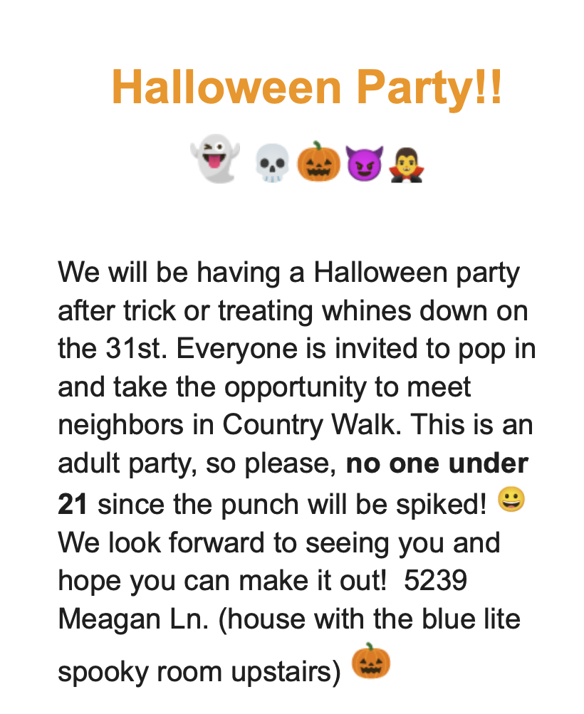 Spooky Scary Skeletons – Adult party welcomes all! – Country Walk